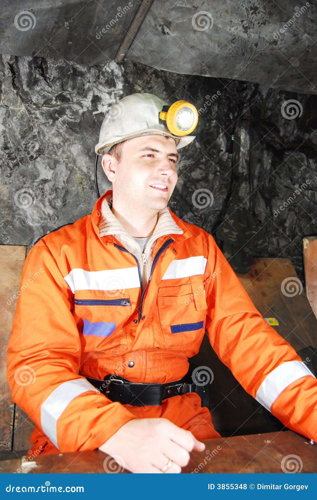 Smiling miner stock photo. Image of cave, construction - 3855348