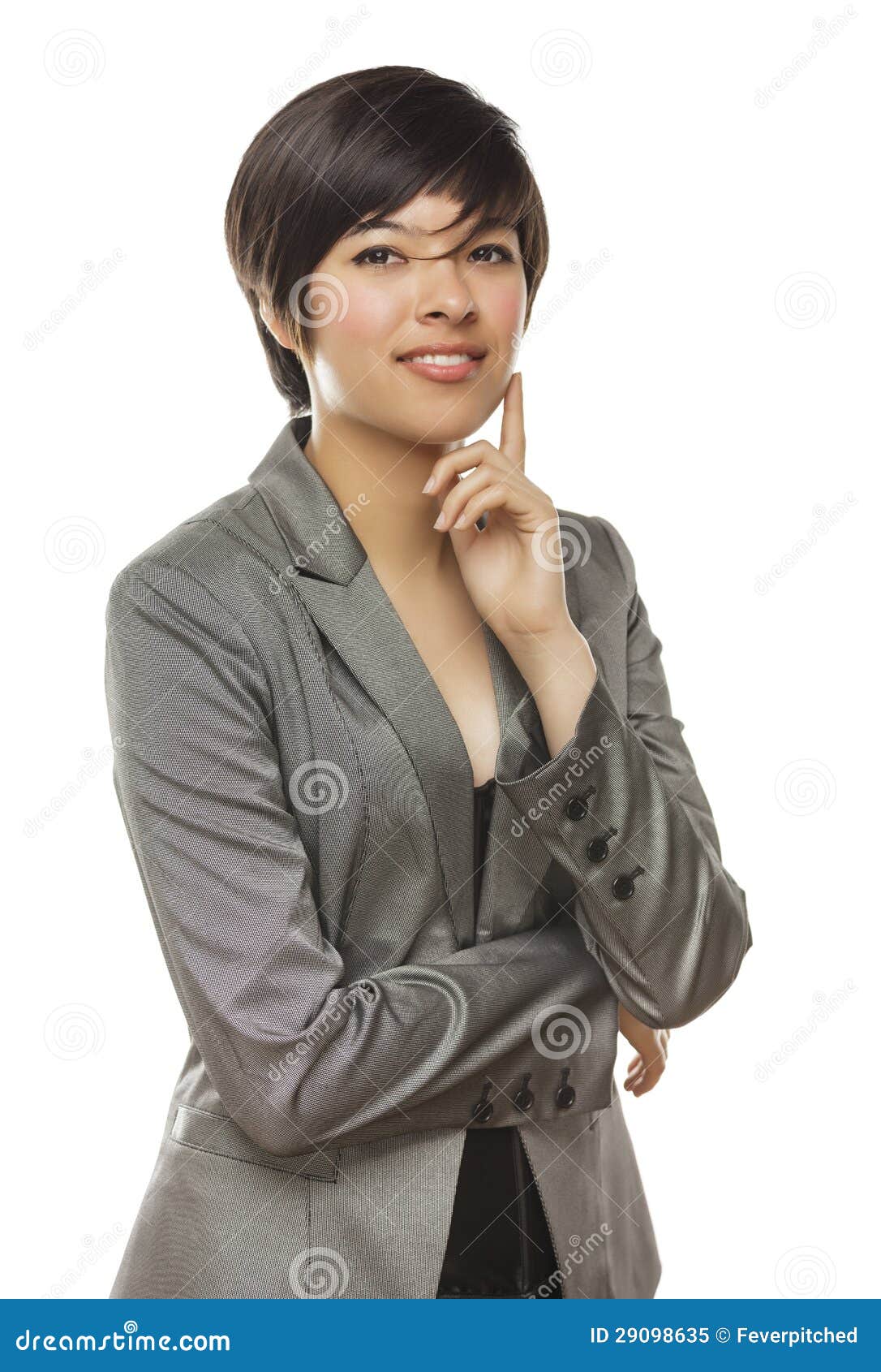 Smiling Mixed Race Professional Woman Stock Image - Image of person ...