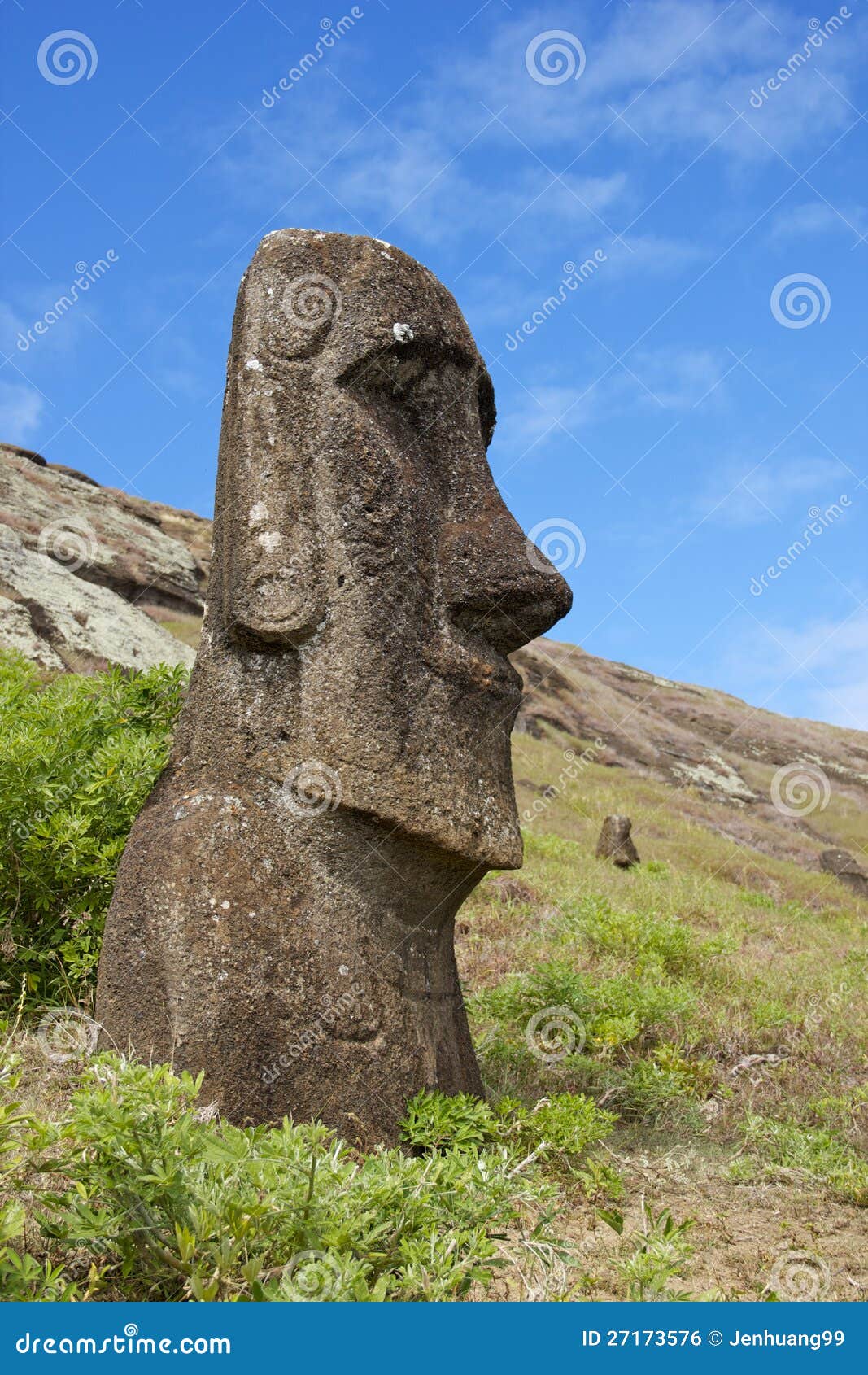 Smiling Moai on Easter Island Stock Photo - Image of island ...