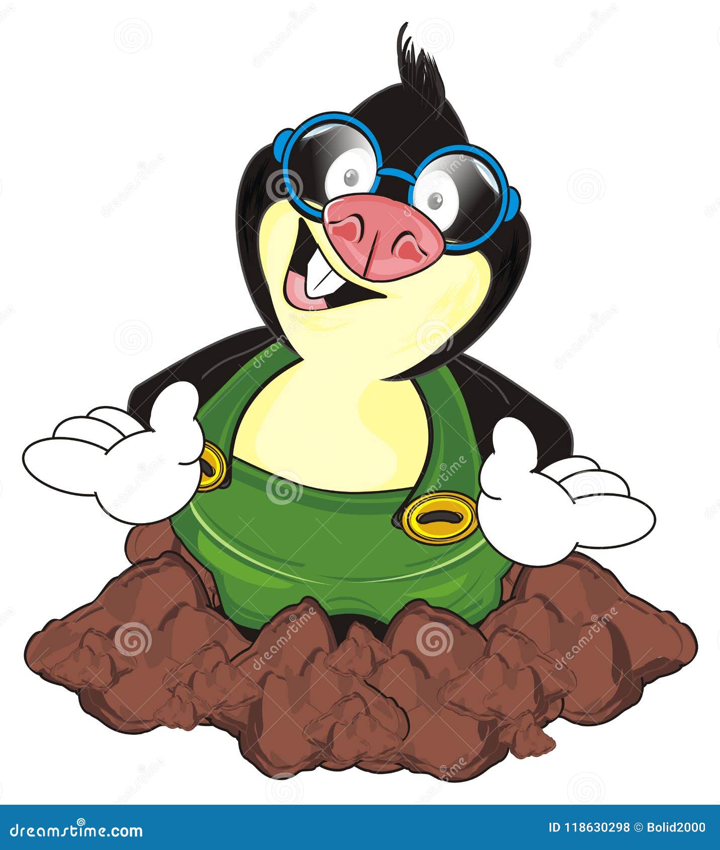 Mole show his hands stock illustration. Illustration of funny - 118630298