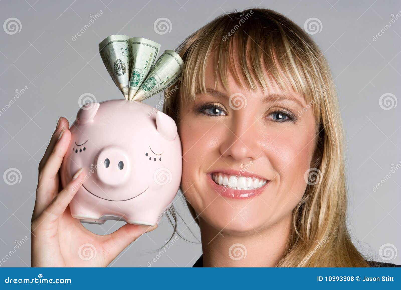 Smiling Money Woman stock photo. Image of happy, blonde - 10393308