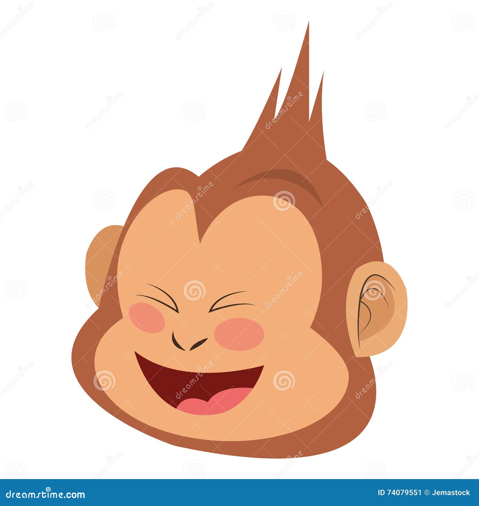 Smiling Monkey Cartoon Icon Stock Illustration - Illustration of climb ...
