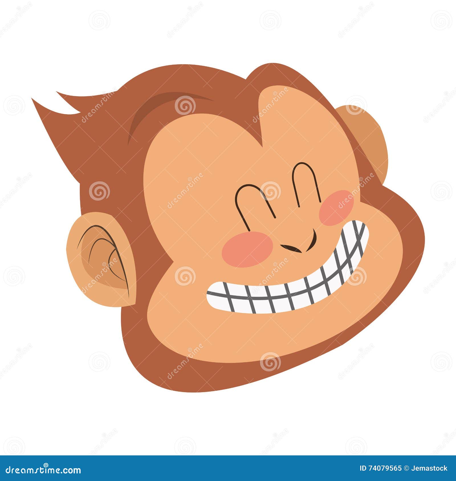 Smiling Monkey Cartoon Icon Stock Illustration - Illustration of safari ...