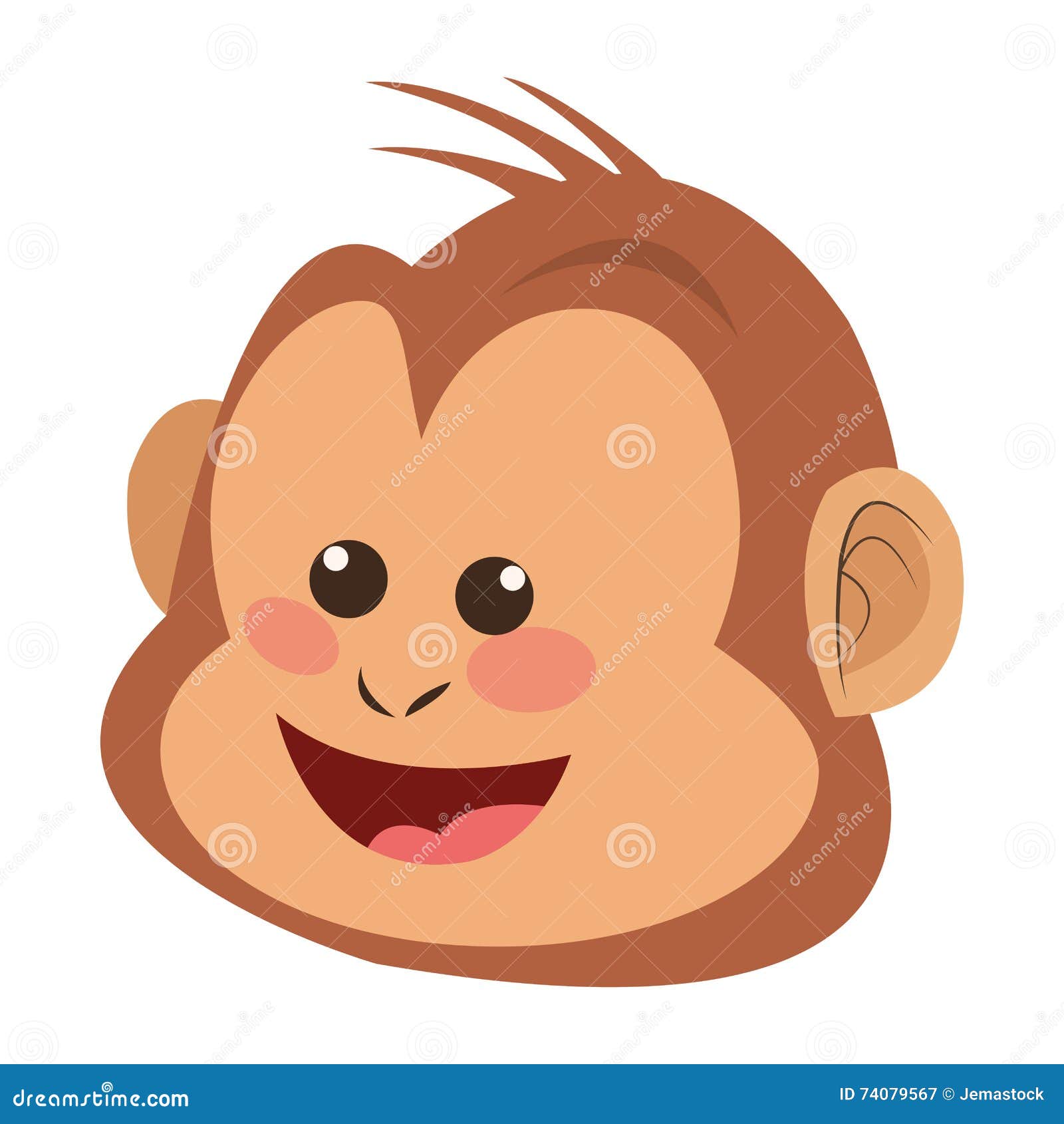 Smiling Monkey Cartoon Icon Stock Illustration - Illustration of ...