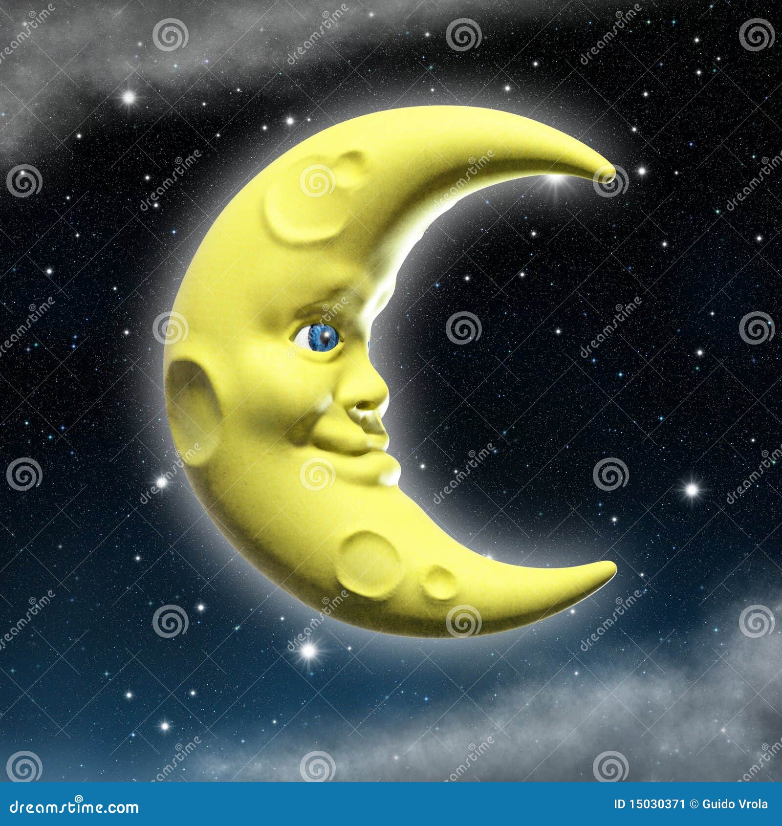 Smiling Moon Stock Image - Image: 15030371