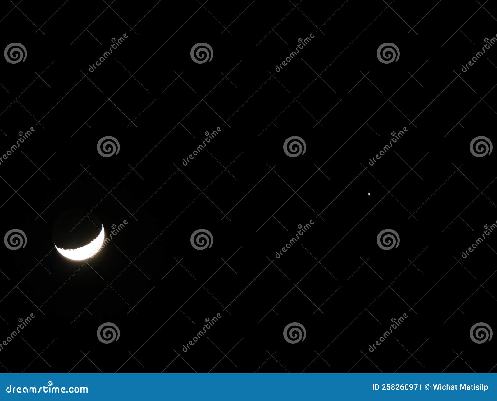 Smiling Moon is Paired with Jupiter and Venus Stock Image - Image of ...