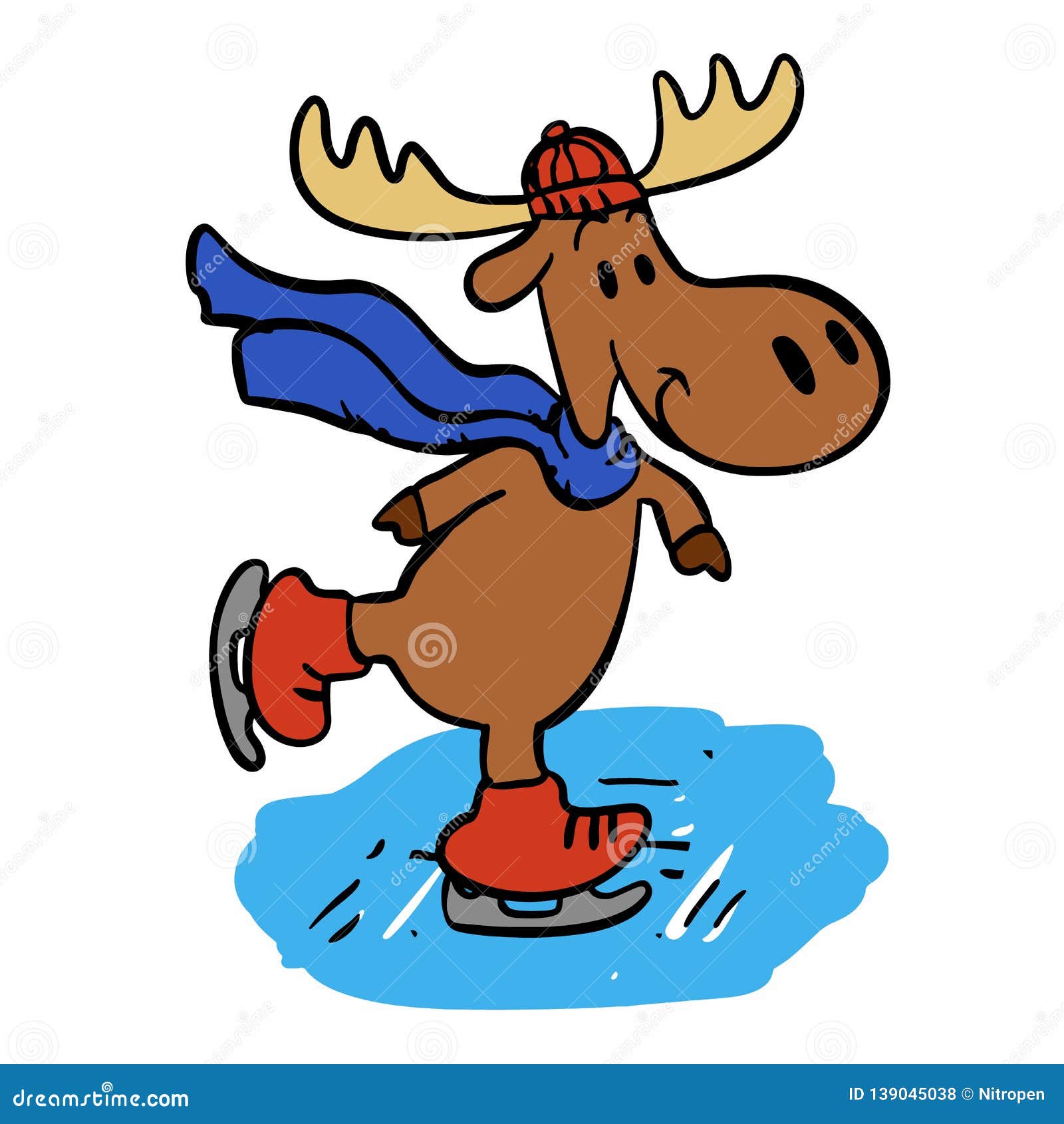 Cartoon Smiling Moose