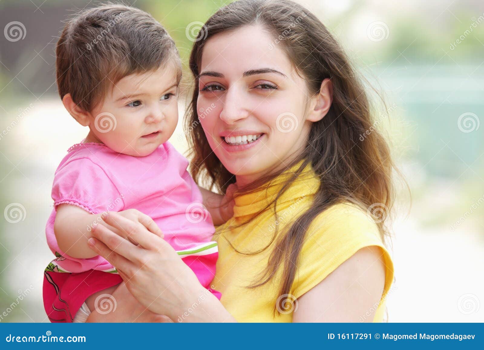 Smiling Mother with Child Closeup Stock Image - Image of smiling ...