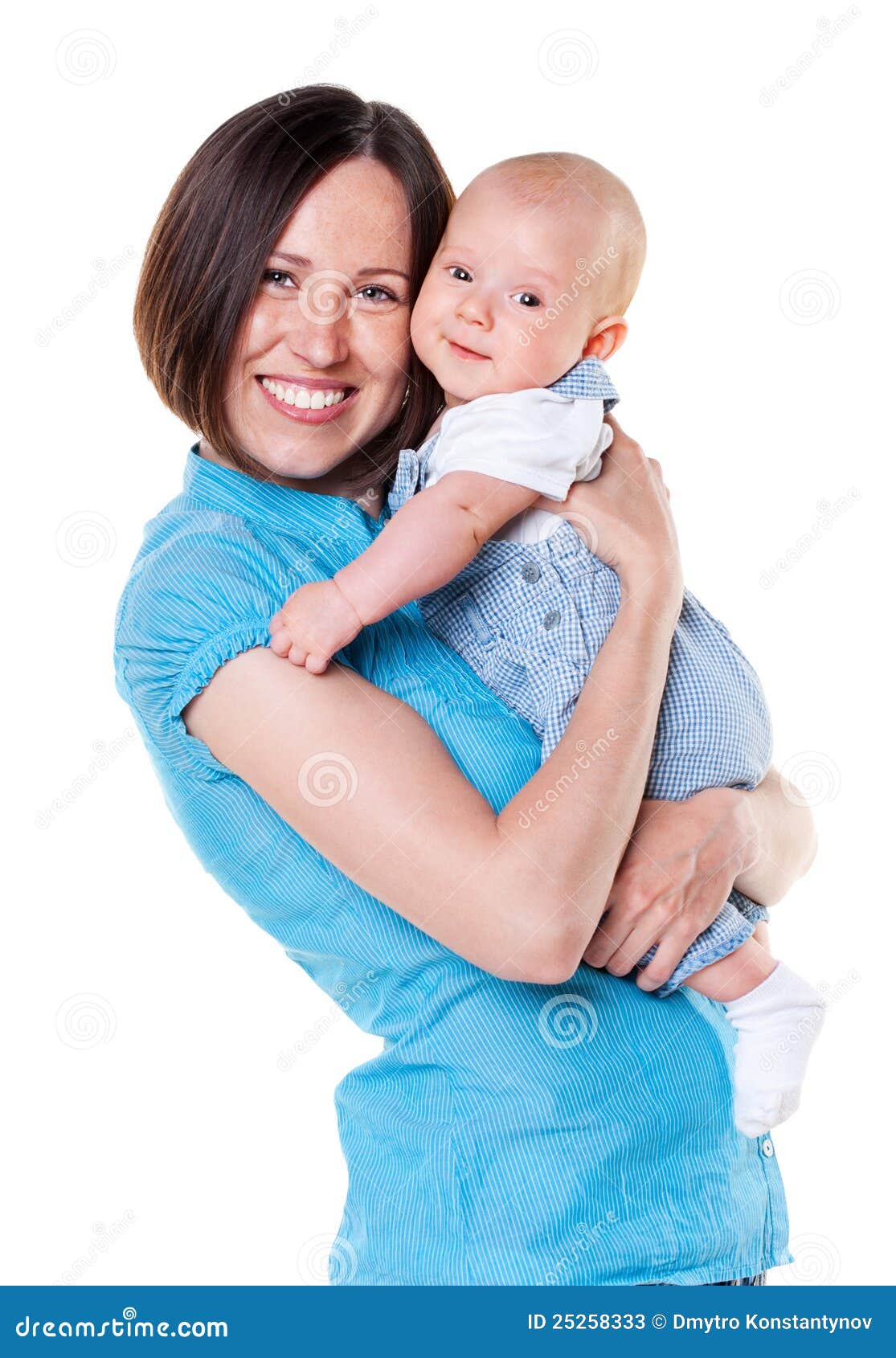 Smiling Mother Holding Her Baby Stock Image - Image of portrait, infant ...