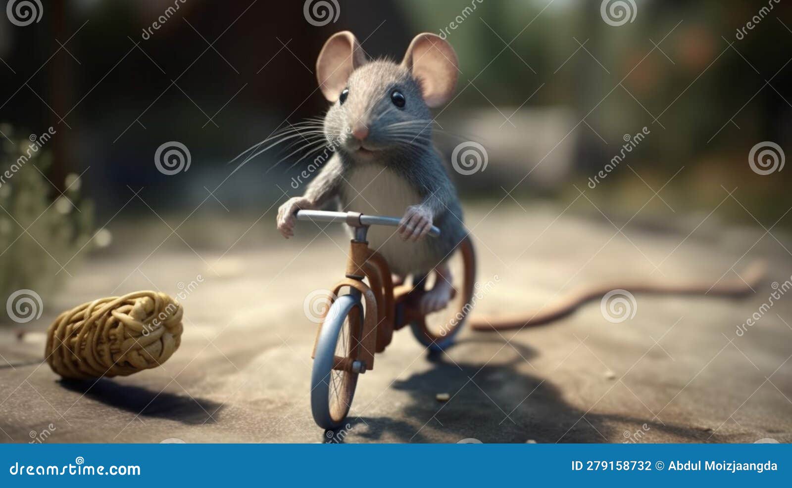 Smiling Mouse Pedaling Away on World Bicycle Day. Stock Illustration ...