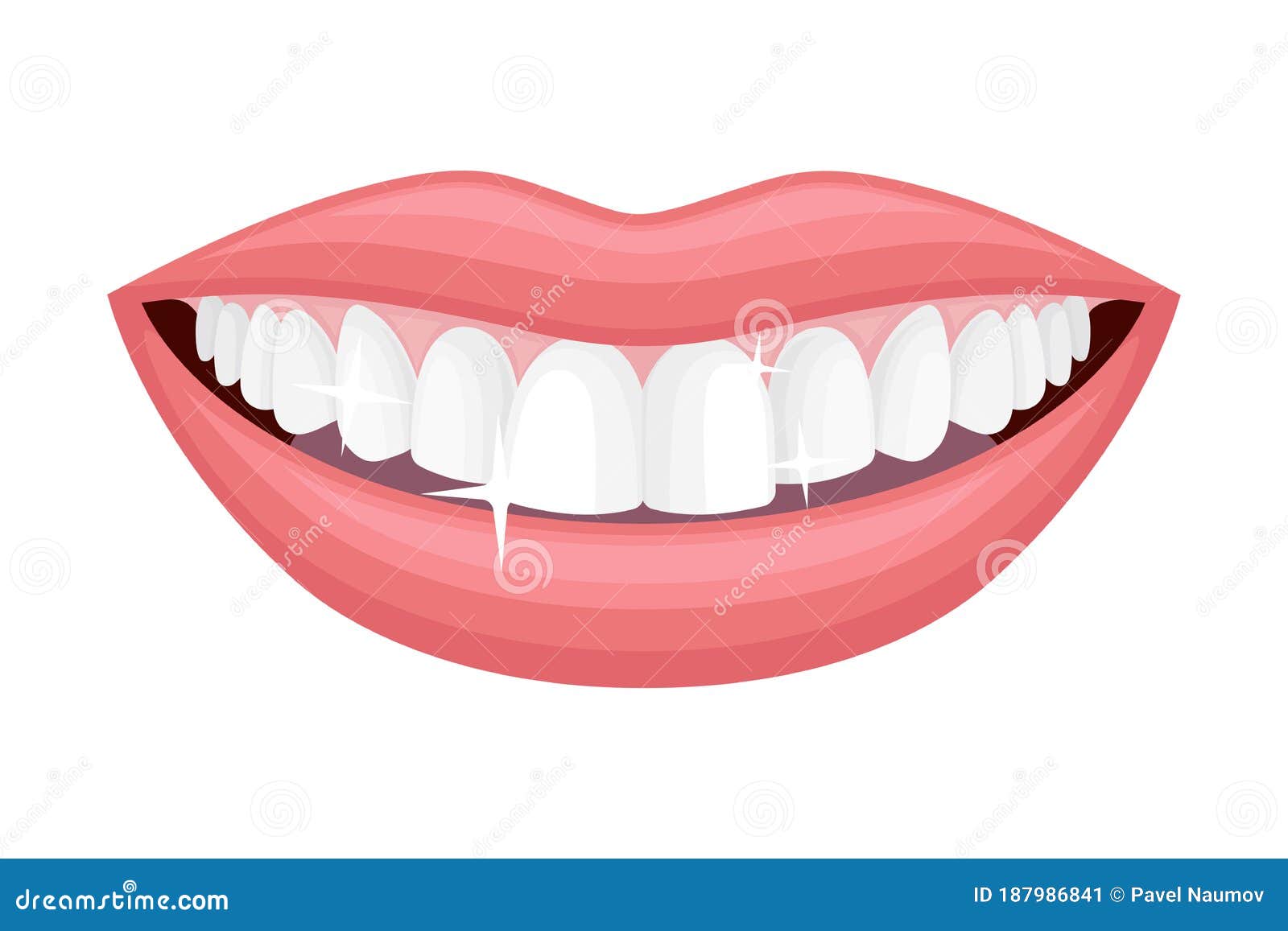 Smiling Mouth Showing White Healthy Teeth Vector Illustration Stock Vector Illustration Of