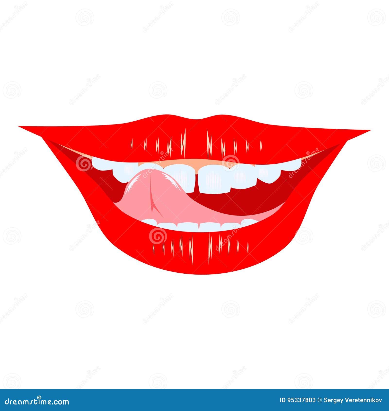 Smiling Mouth Vector Cartoon Illustration Icon On White | CartoonDealer ...