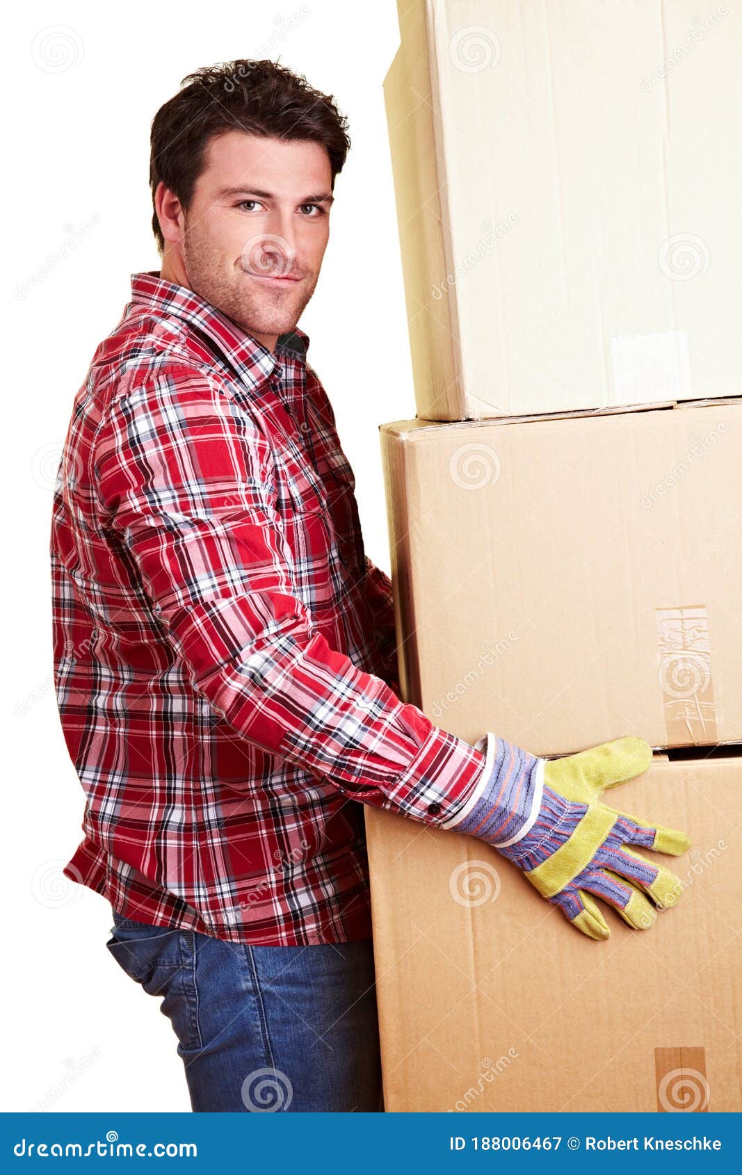 Moving Helpers Carry Moving Boxes Stock Image - Image of collar, moving ...