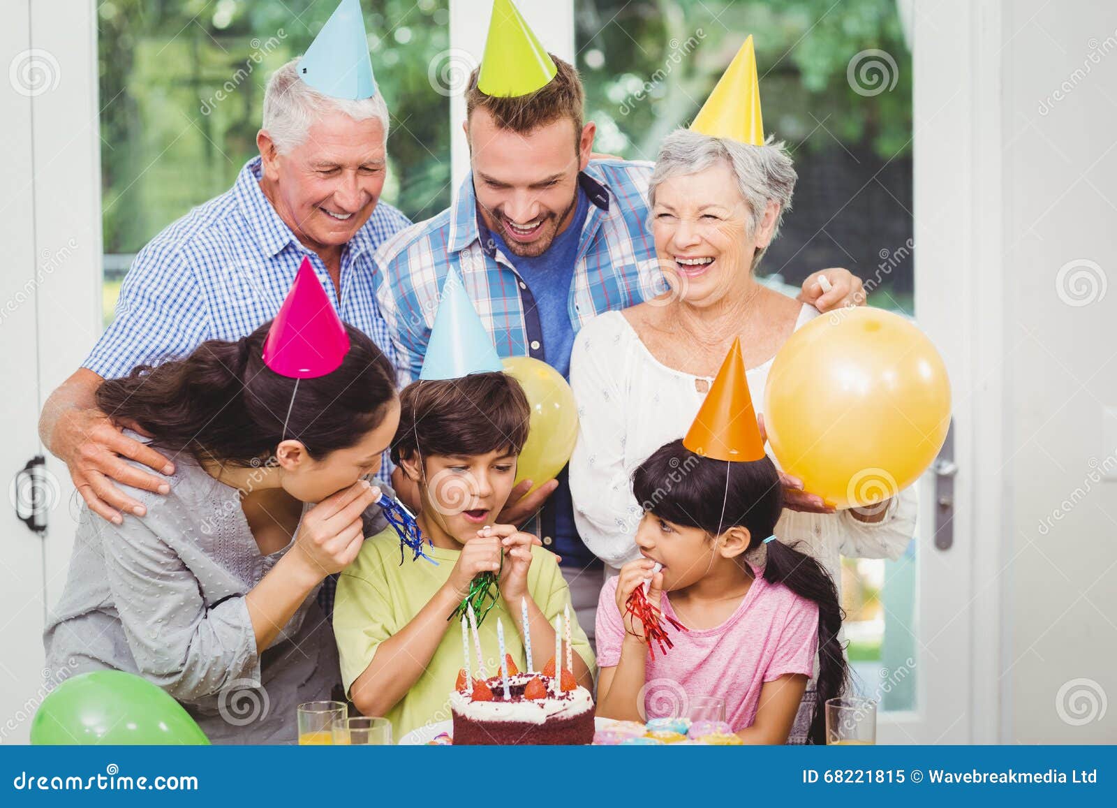Smiling Multi Generation Family during Birthday Party Stock Image ...