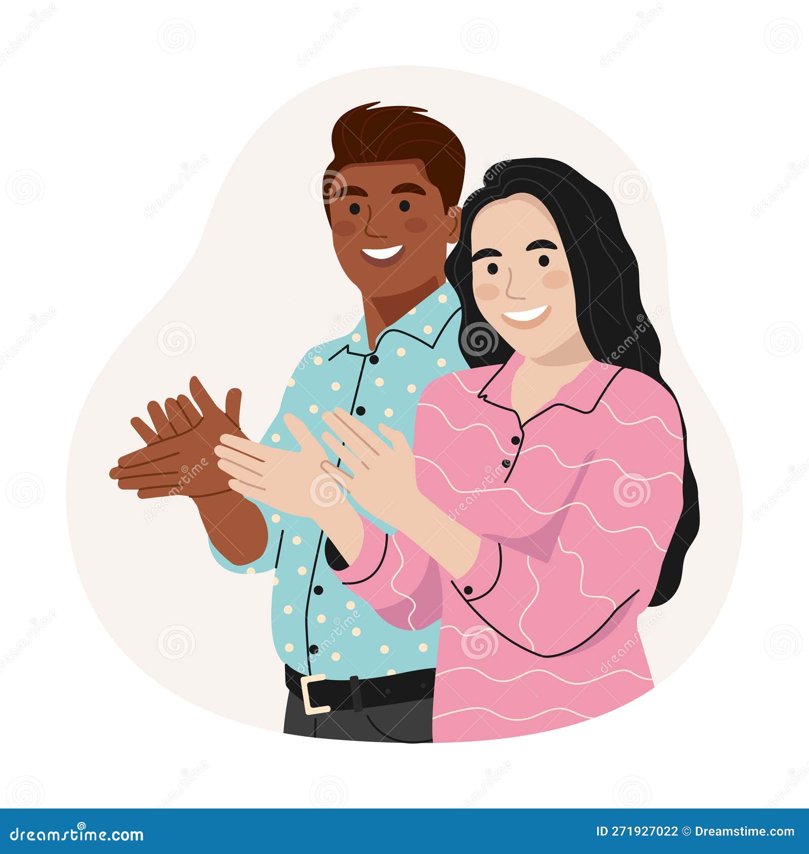 Smiling Multicultural People Clapping Hands Thanking Or Showing ... Smiling Multicultural People Clapping Hands Thanking Or Showing ...
