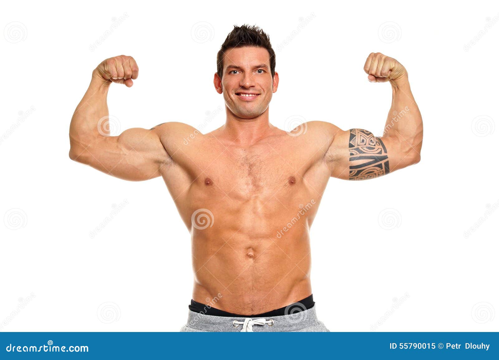 Smiling muscular man stock image. Image of male, success - 55790015