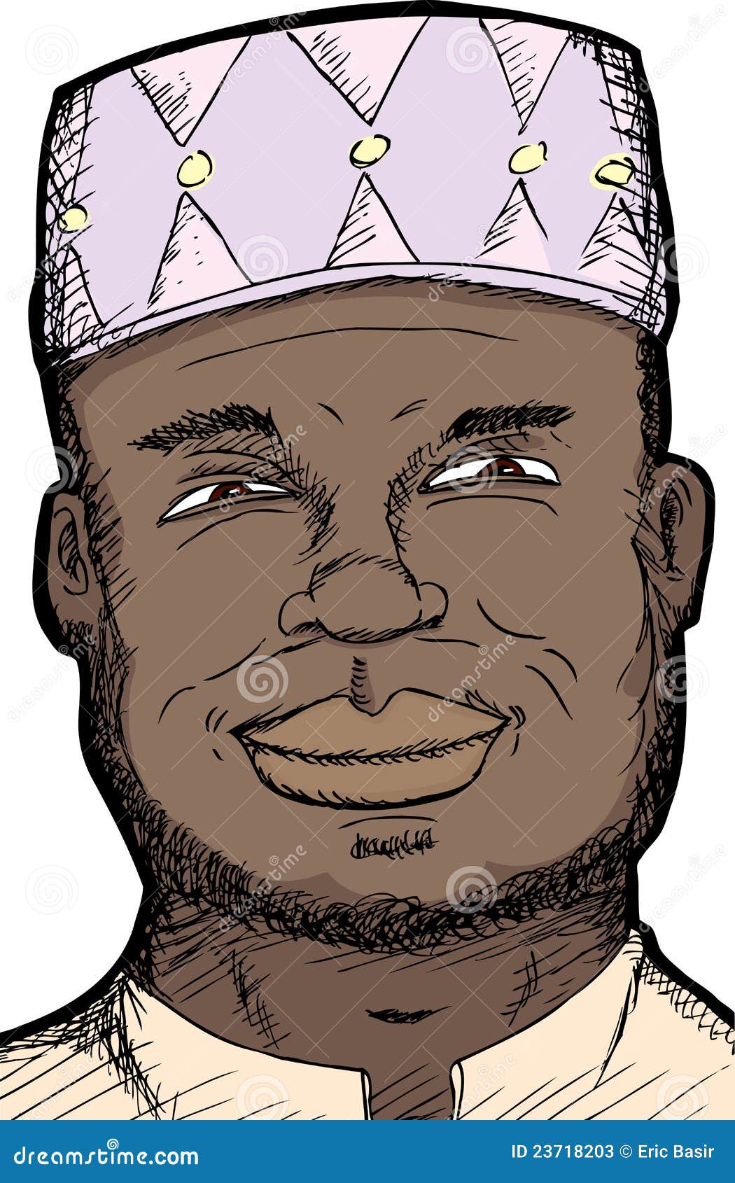 Smiling Muslim Man stock vector. Illustration of headdress - 23718203