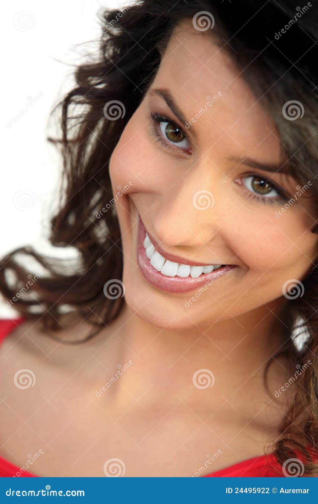 Smiling natural brunette stock photo. Image of gorgeous - 24495922