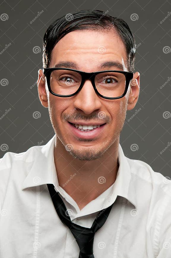 Smiling nerd stock photo. Image of comic, geek, latin - 17868342