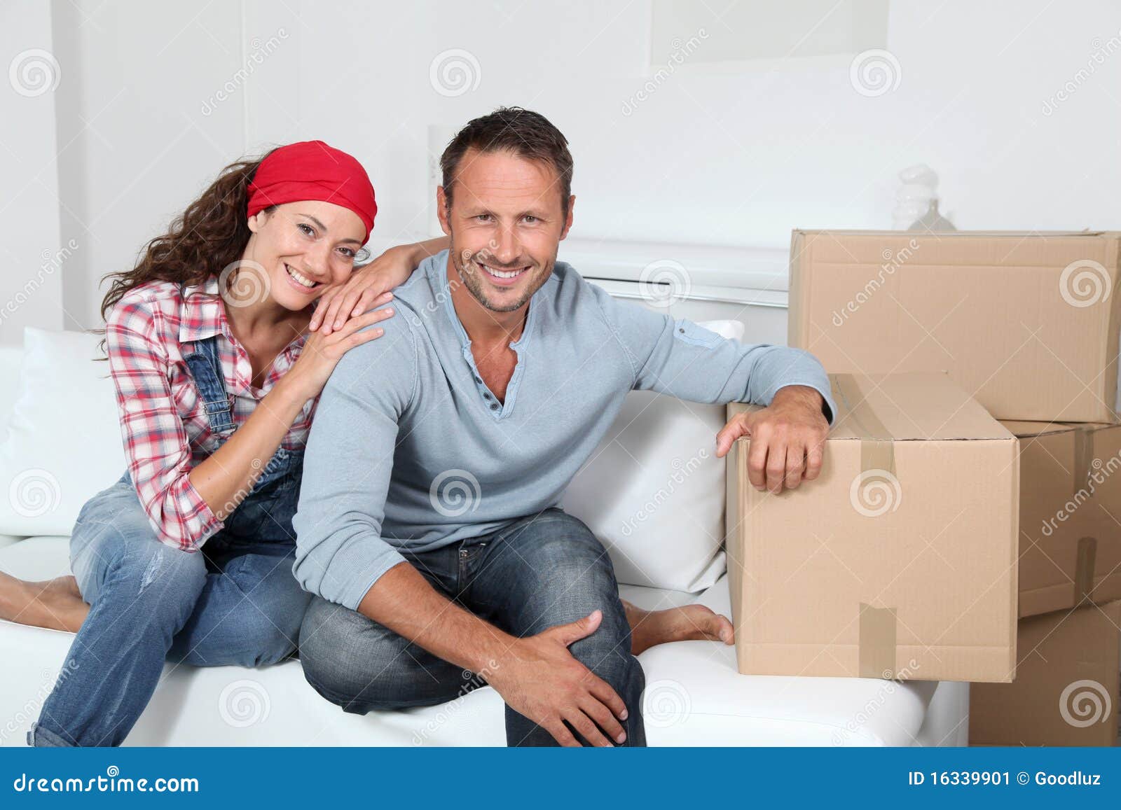 Smiling new home owners stock image. Image of credit - 16339901