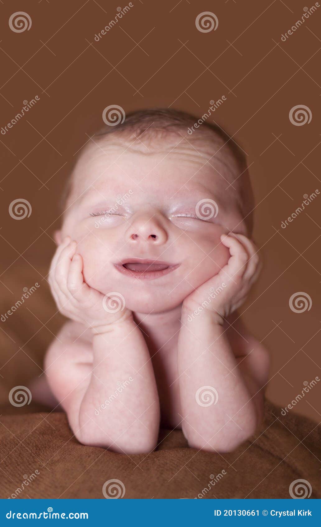 Smiling newborn baby stock image. Image of face, sleeping - 20130661