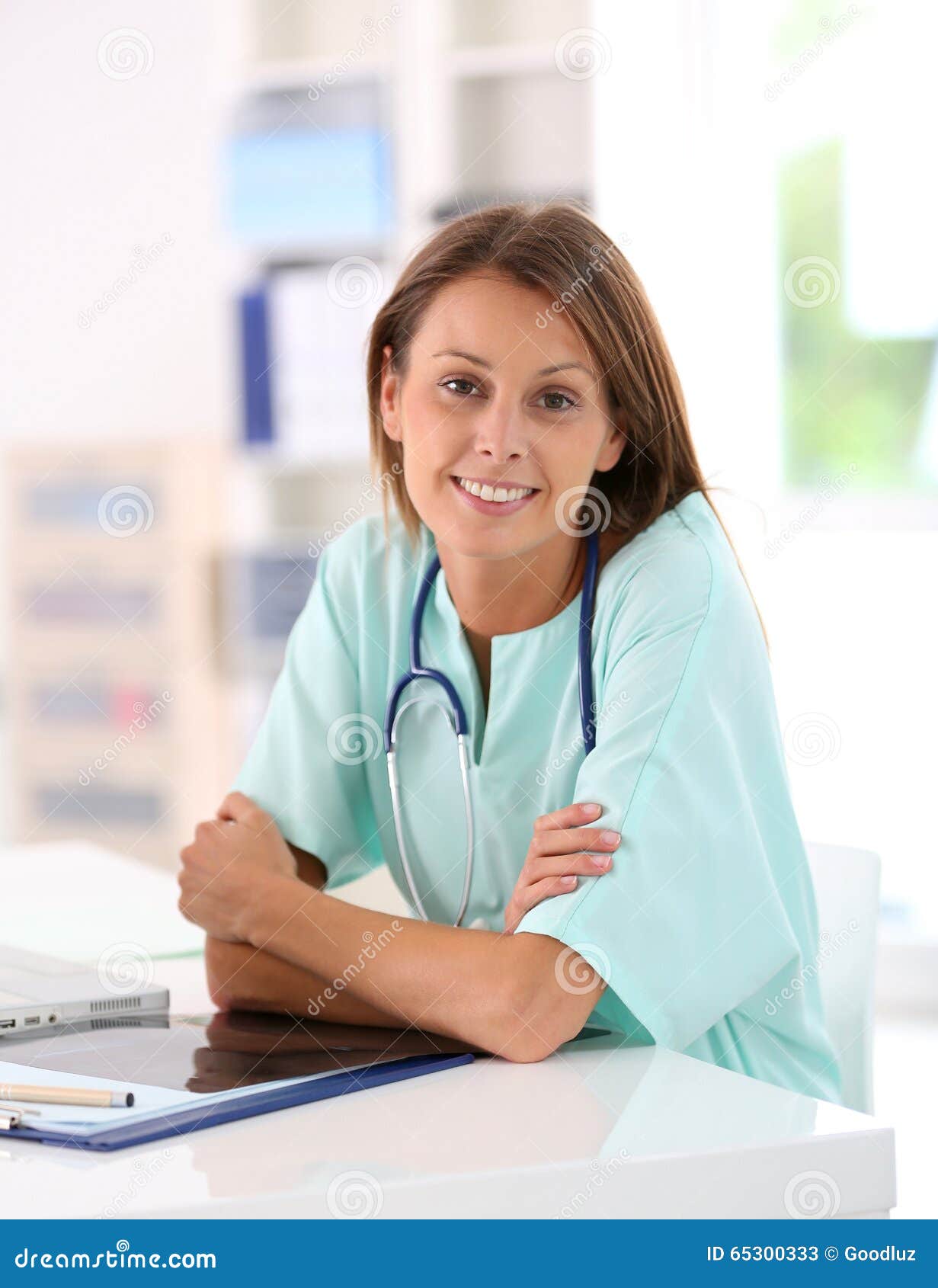 Smiling nurse at hospital stock image. Image of smile - 65300333