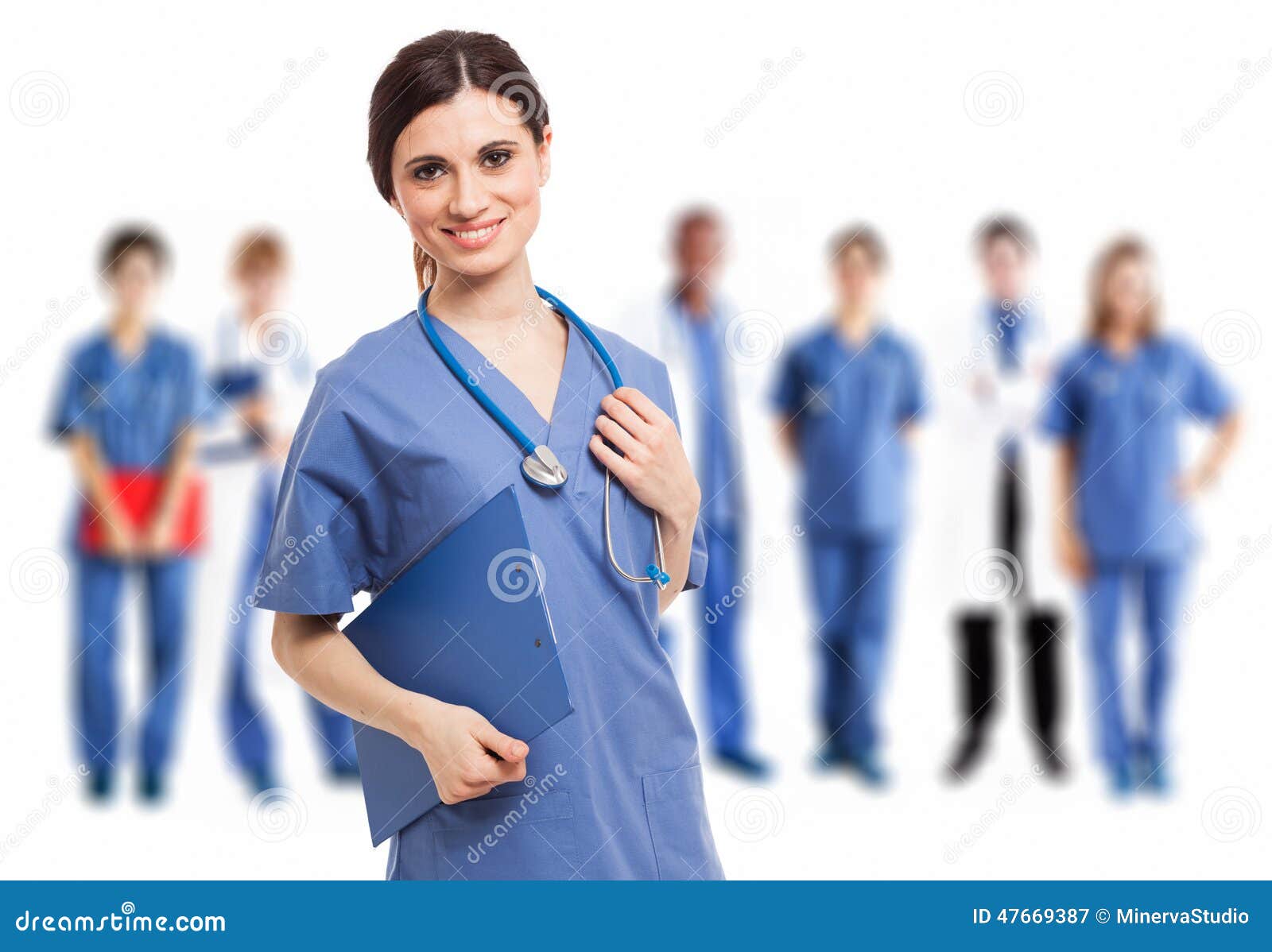 Smiling nurse portrait stock image. Image of caucasian - 47669387