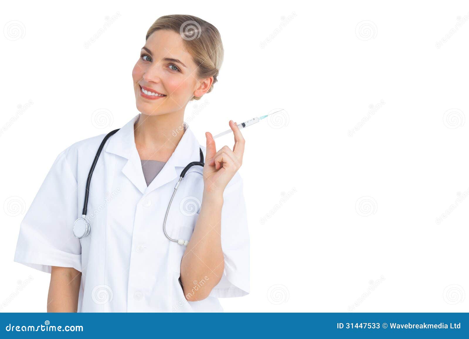 Smiling Nurse Preparing Syringe Stock Image - Image of needle, career ...