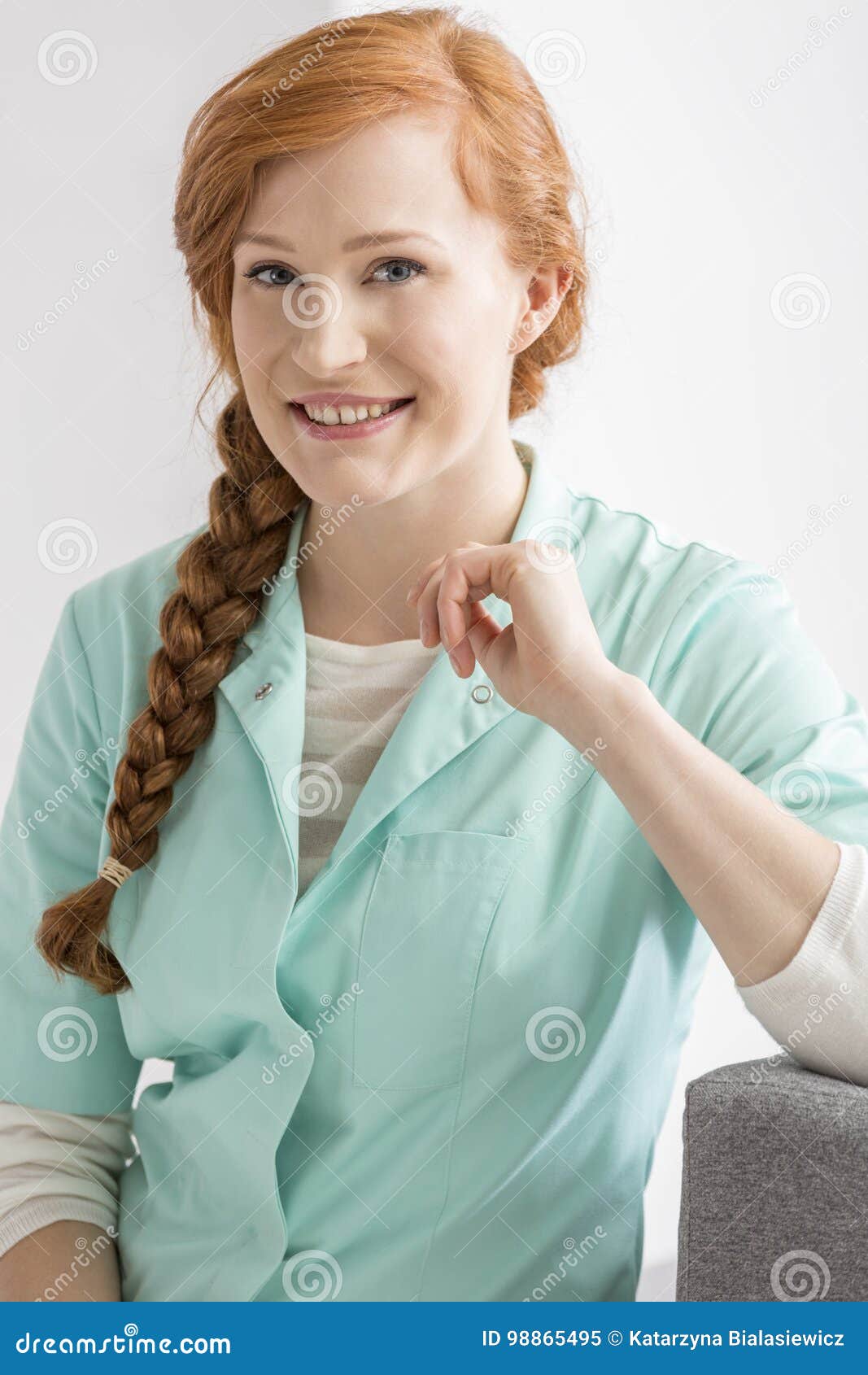 Smiling Nurse With Red Hair Stock Image Image Of Nursing Medical