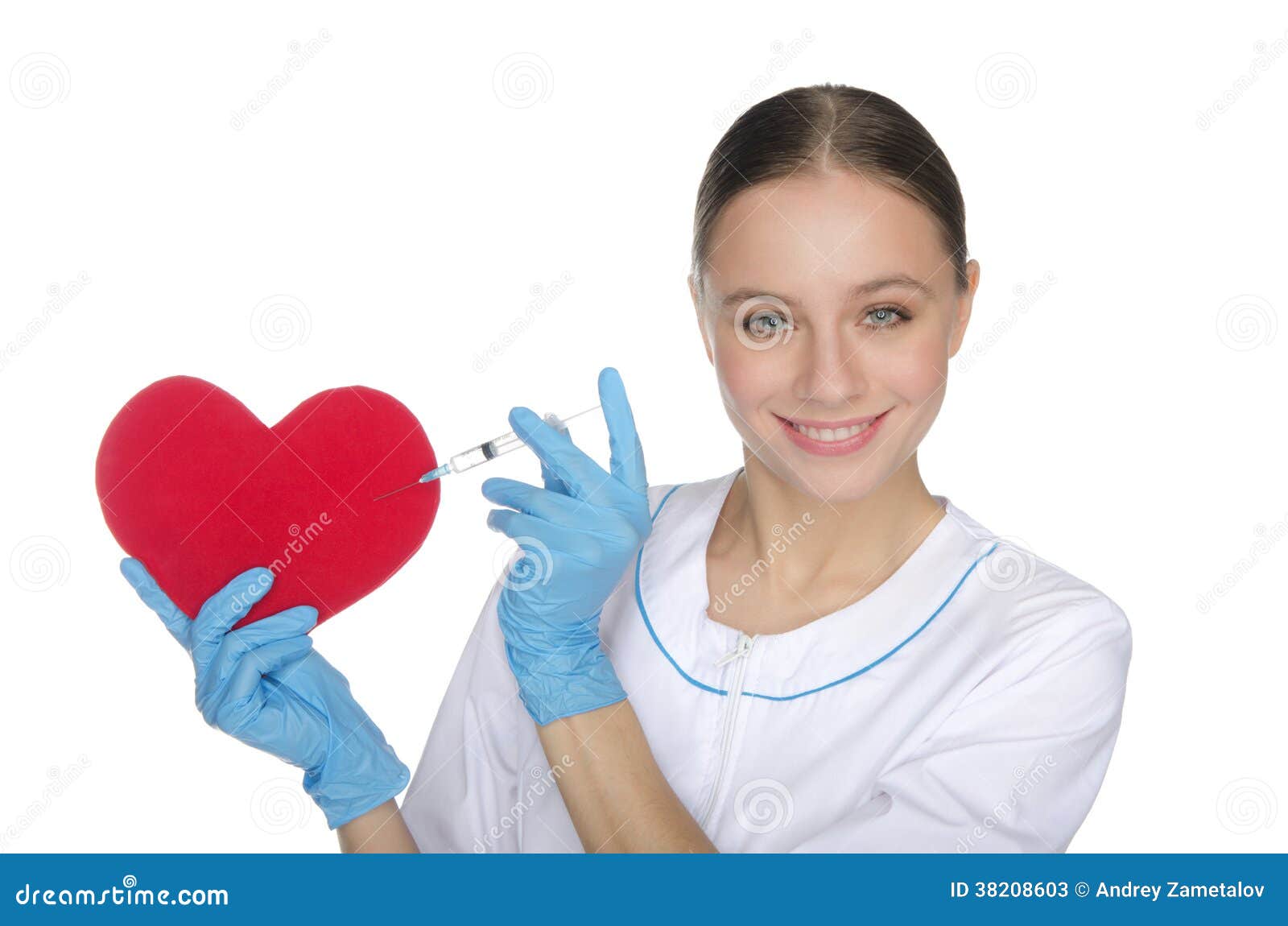 Smiling Nurse With A Syringe Heart Symbol Royalty-Free Stock Photo ...