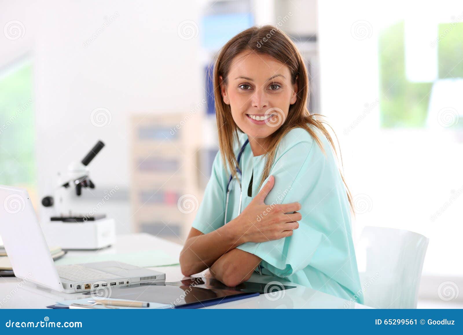 Smiling Nurse Working at Hospital Stock Image - Image of healthcare ...