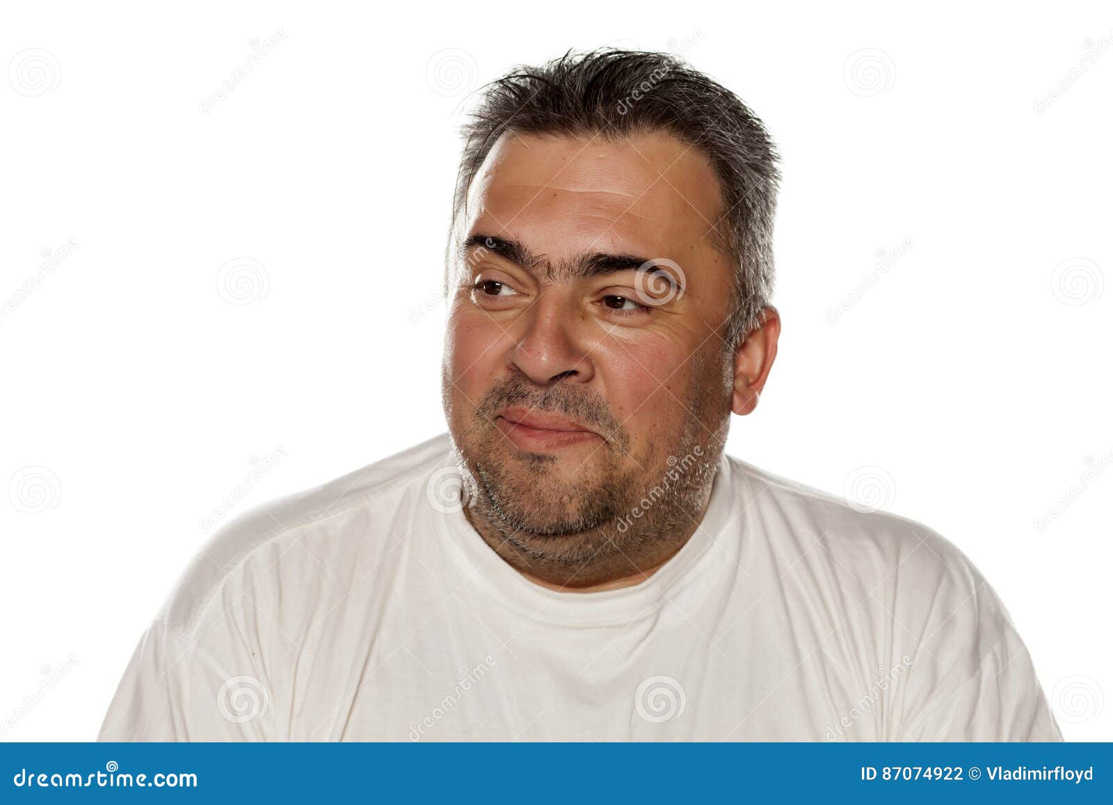 Smiling obese man stock photo. Image of happy, overweight - 87074922