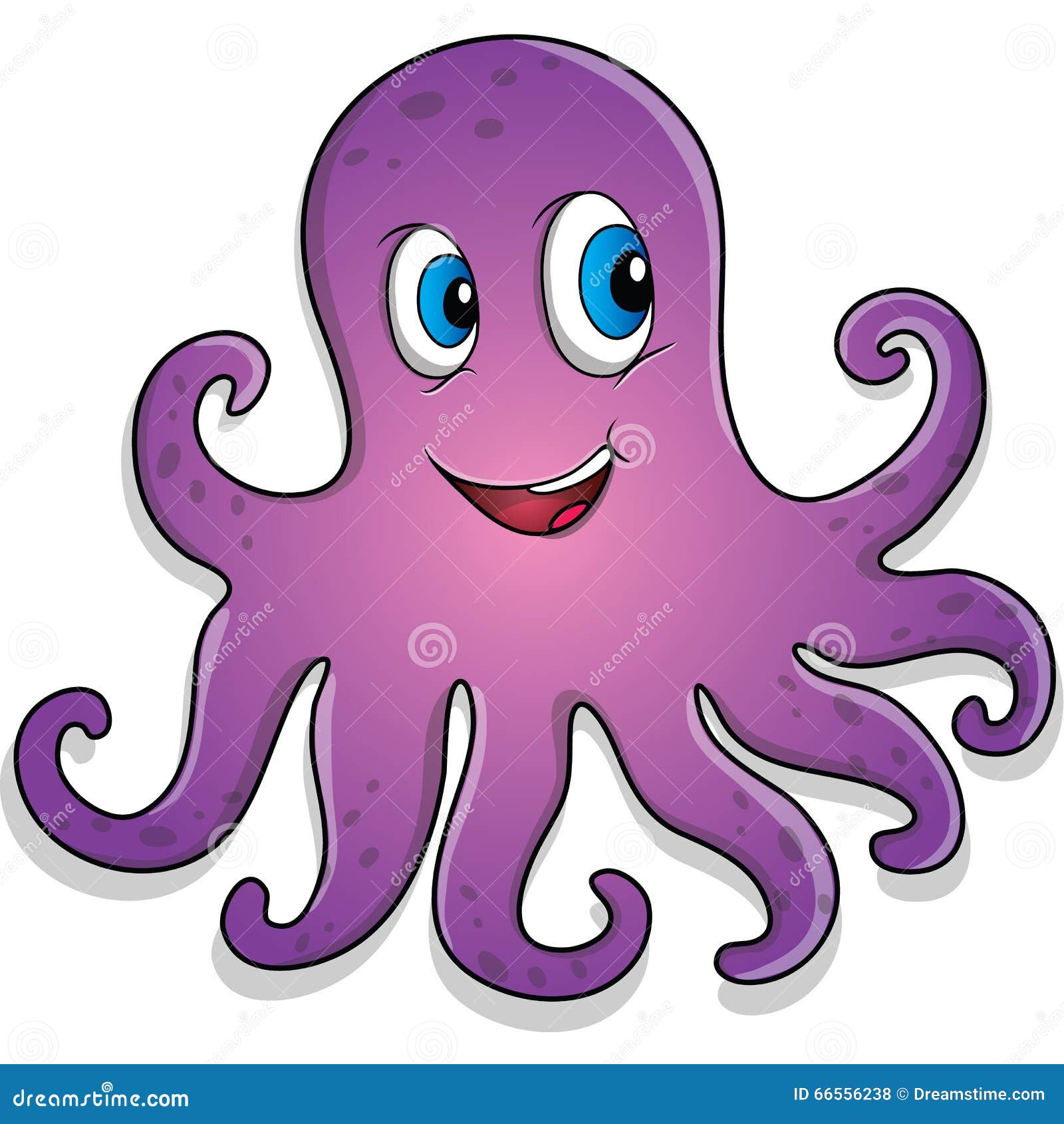 Smiling Octopus stock vector. Illustration of aquatic - 66556238
