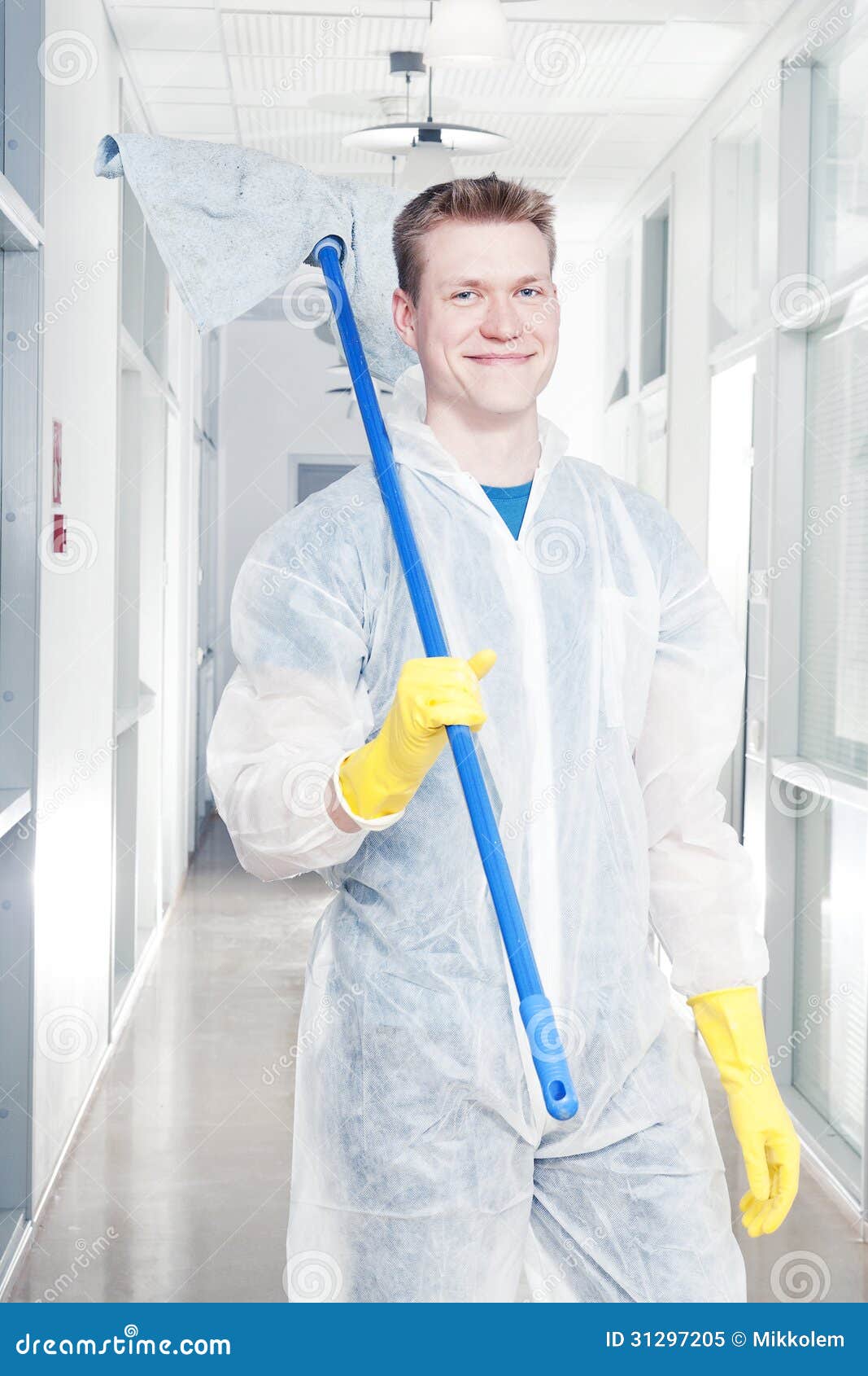 Smiling office cleaner stock image. Image of caucasian - 31297205