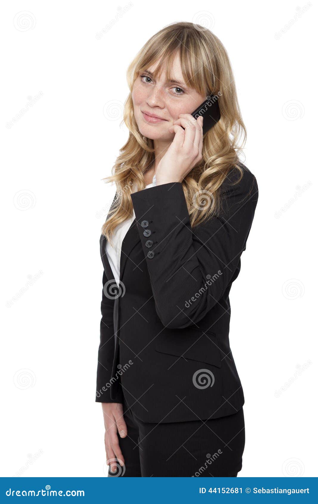 Smiling Office Lady while Calling Stock Image - Image of office, adult ...