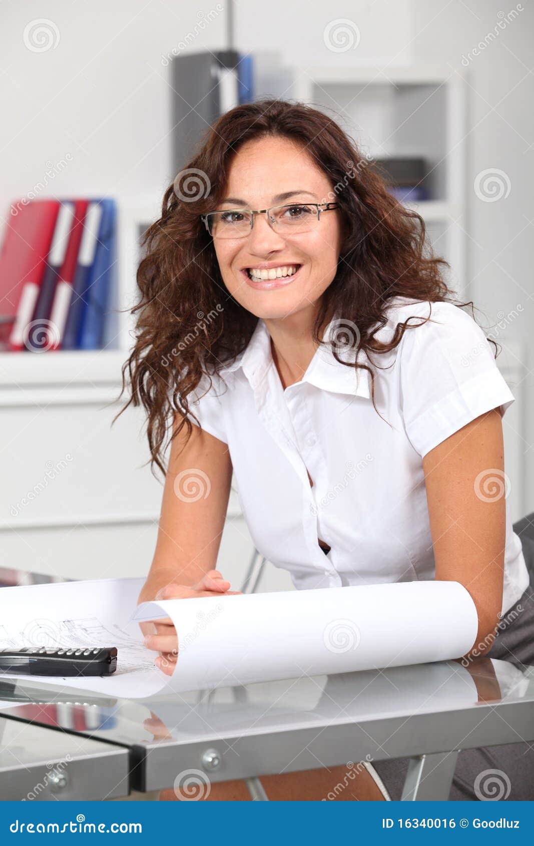 Smiling office worker stock photo. Image of manager, businesswoman ...