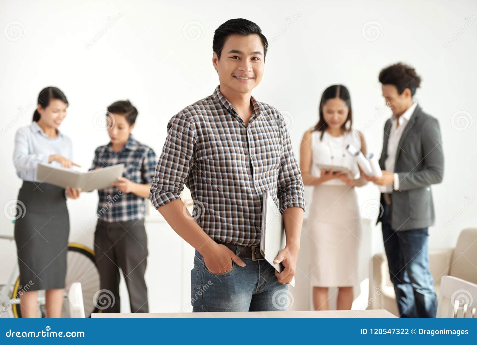 Smiling office worker stock photo. Image of work, successful - 120547322