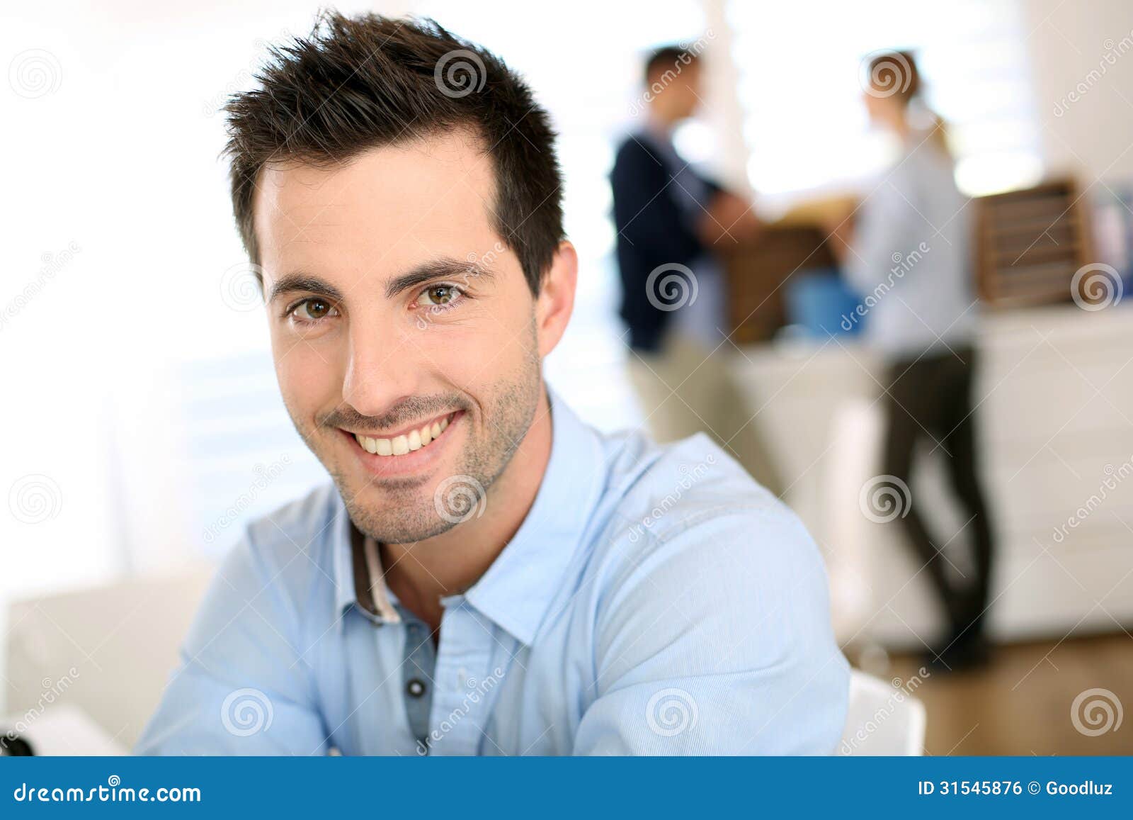 Smiling office-worker stock photo. Image of journalist - 31545876