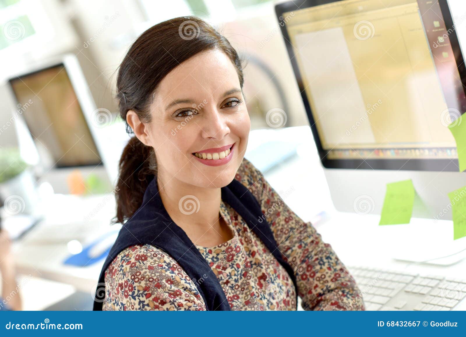 Smiling office-worker stock image. Image of smart, attractive - 68432667