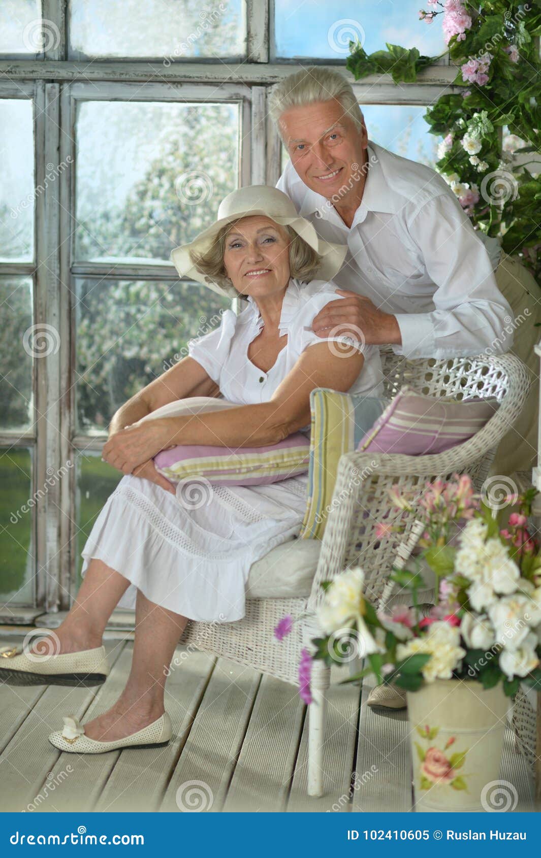 Smiling old couple posing stock image. Image of cheerful - 102410605