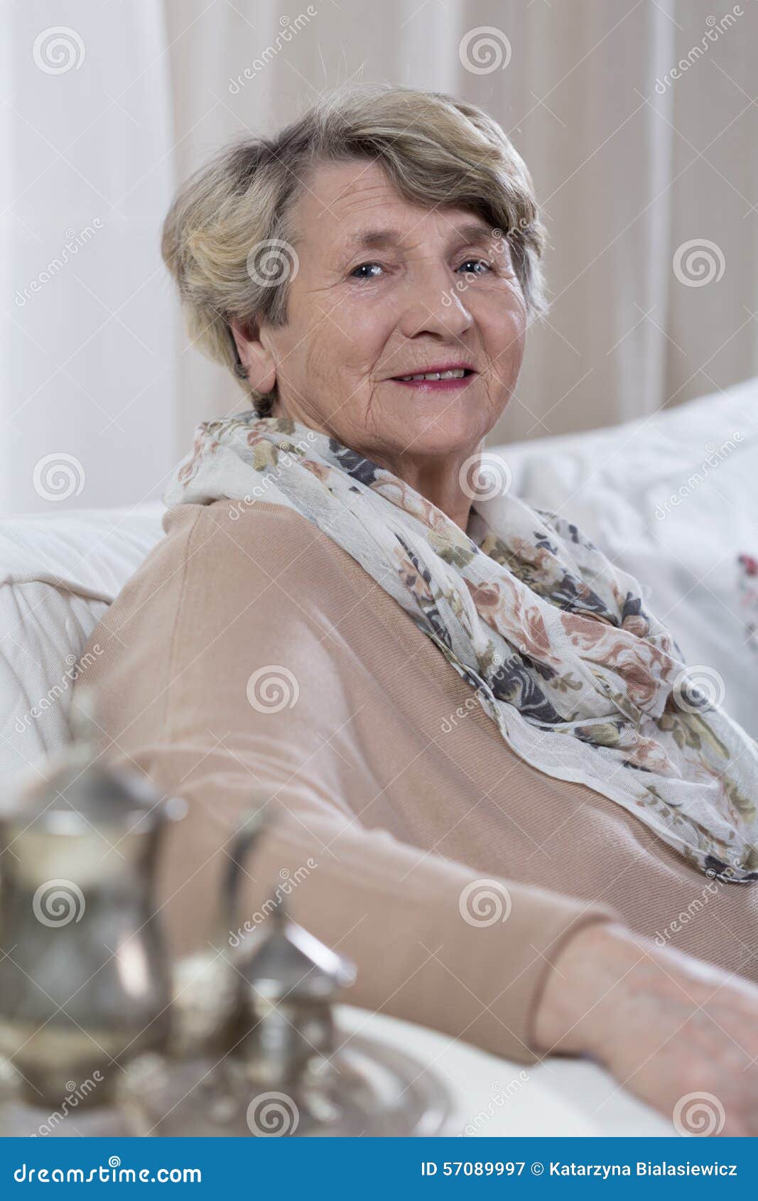Smiling old lady stock image. Image of vertical, grandmother - 57089997