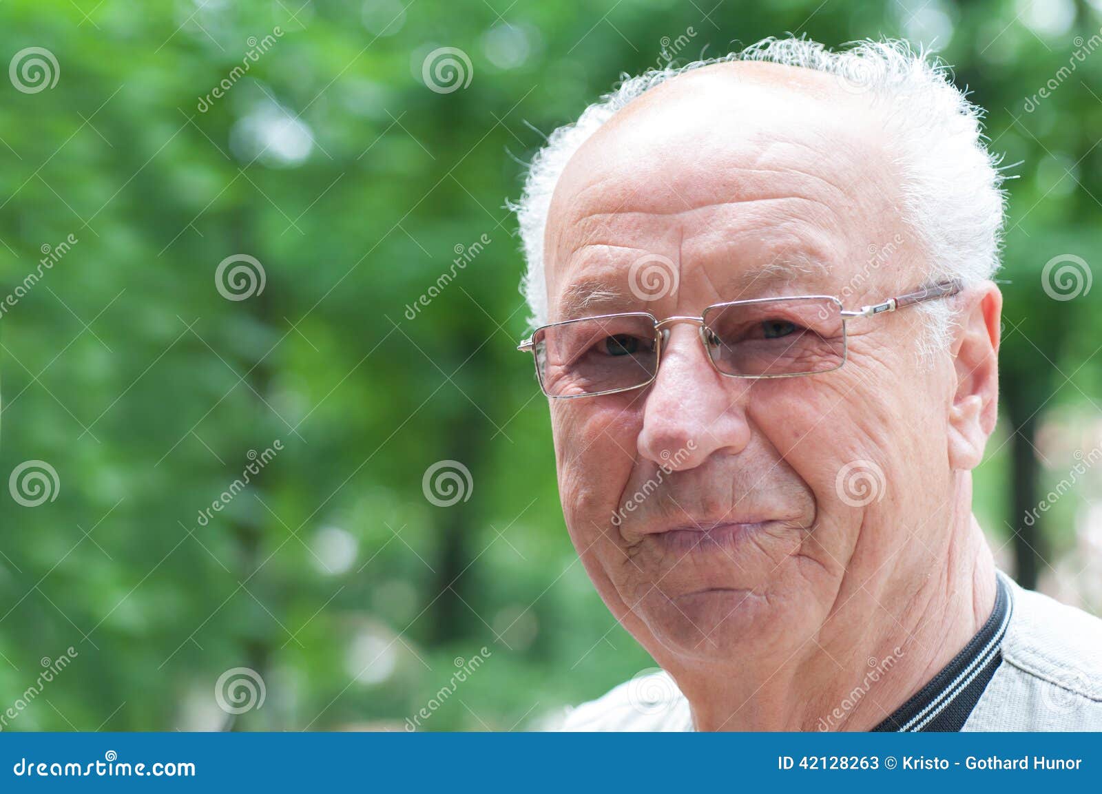 Smiling old man stock image. Image of caucasian, grey - 42128263