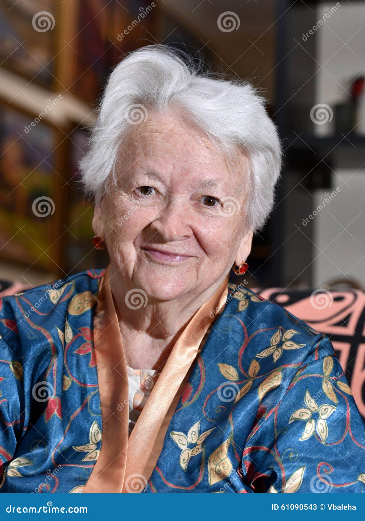 Smiling old woman stock image. Image of female, pullover - 61090543