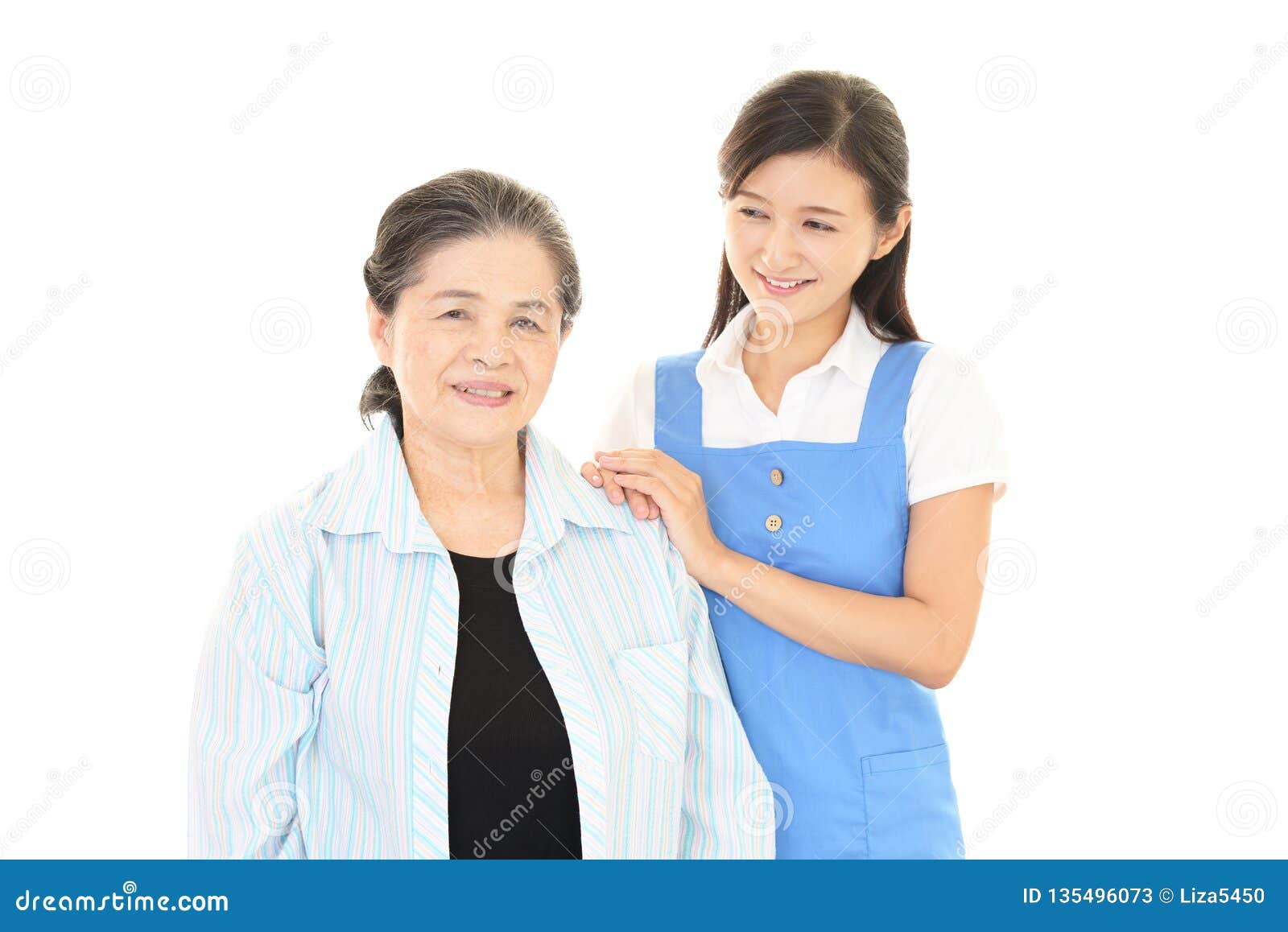 Smiling Old Woman and Young Lady Stock Image - Image of elderly ...
