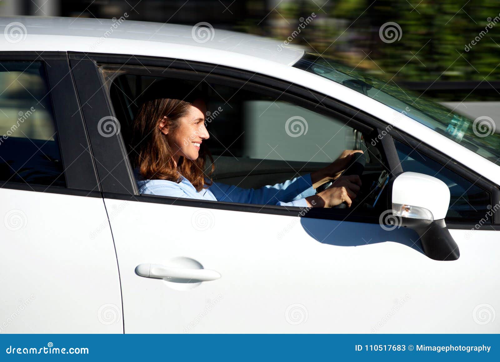 Smiling Older Woman Driving Car Stock Image Image Of Person Driving