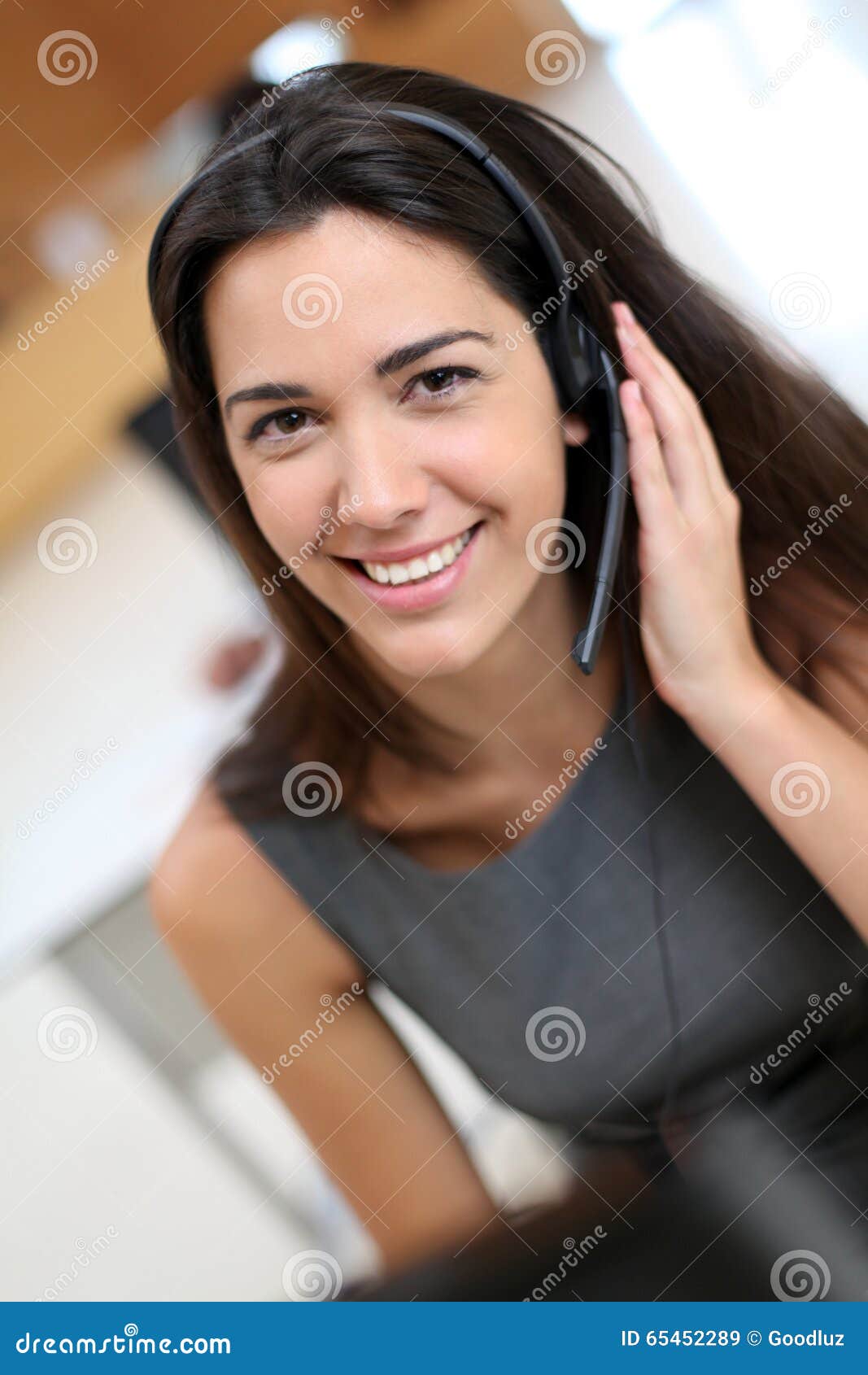 Smiling Operator in Callcenter Stock Image - Image of saleswoman, call ...