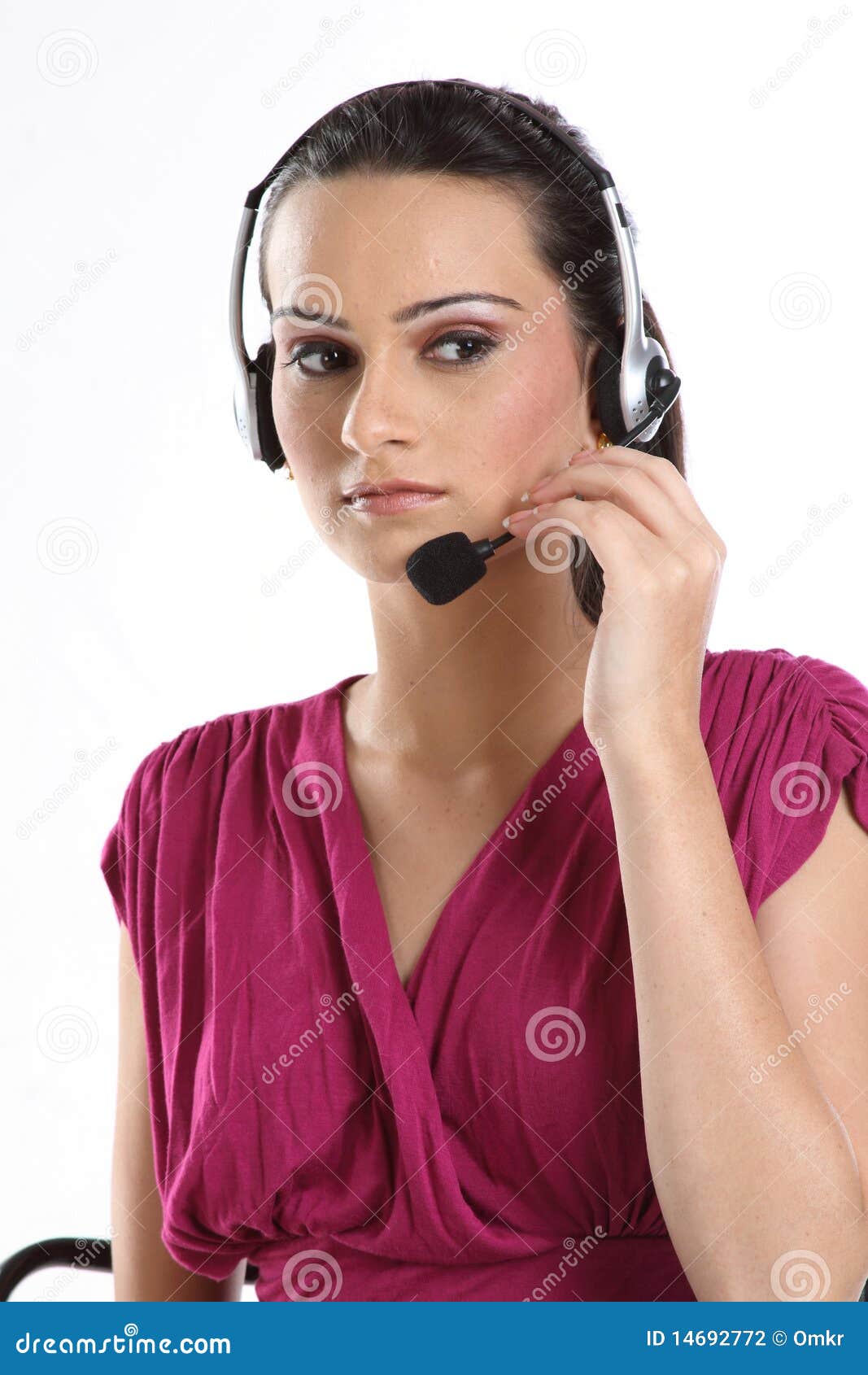Smiling Operator Woman in a Call Center Stock Photo - Image of girl ...