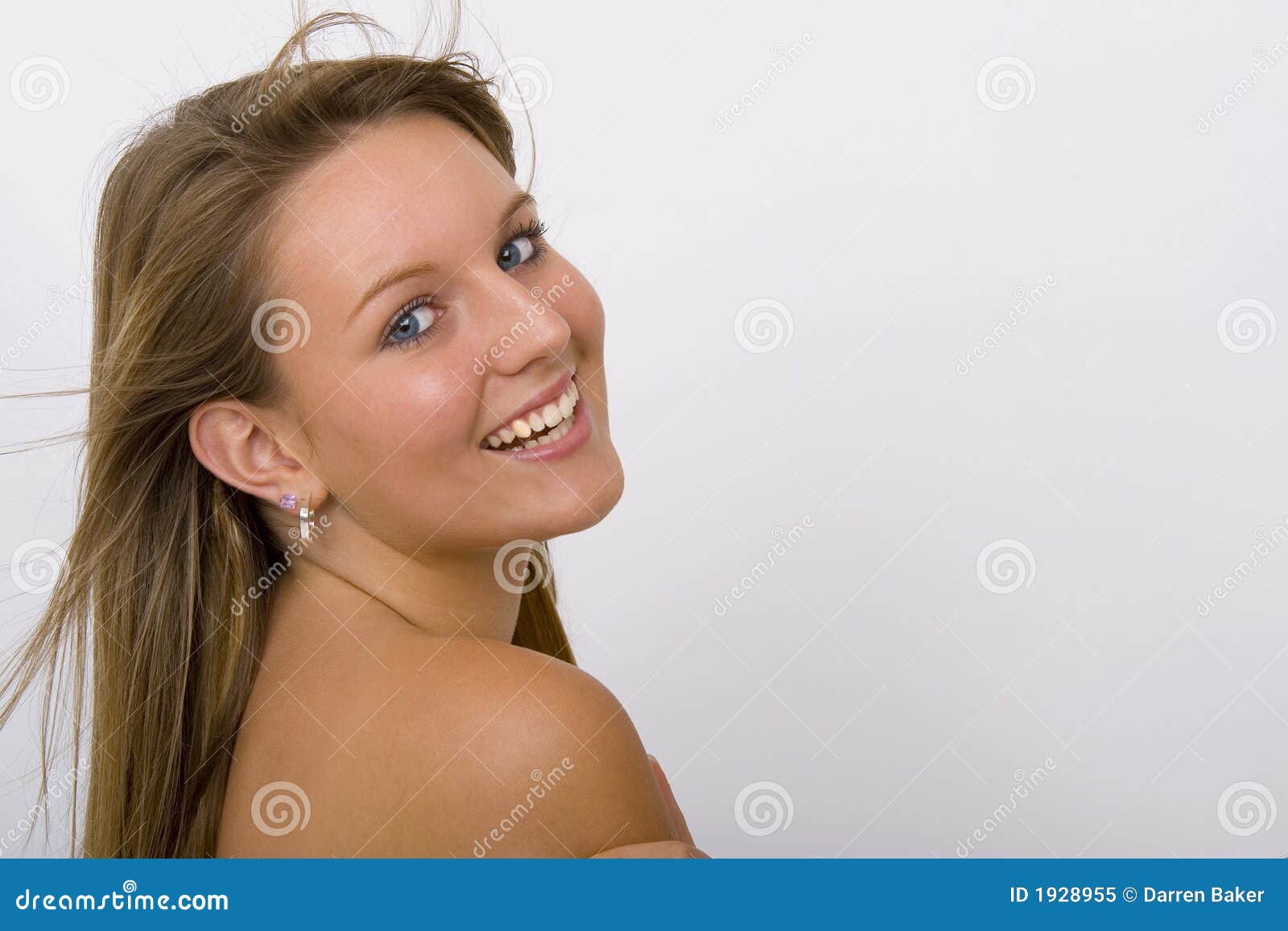 Smiling Over Her Shoulder stock image. Image of woman - 1928955