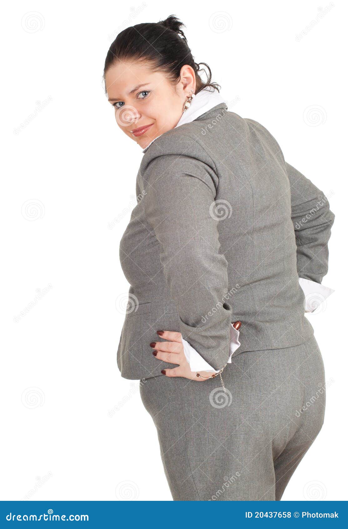 Smiling Overweight Businesswoman Stock Photo - Image of overweight ...