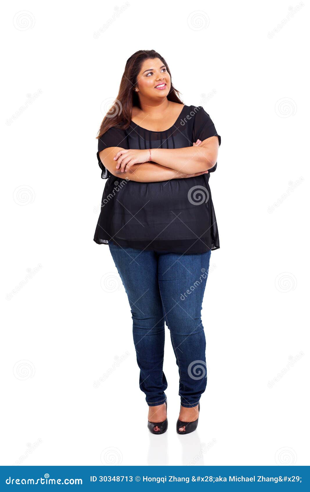 Smiling overweight woman stock image. Image of confident - 30348713